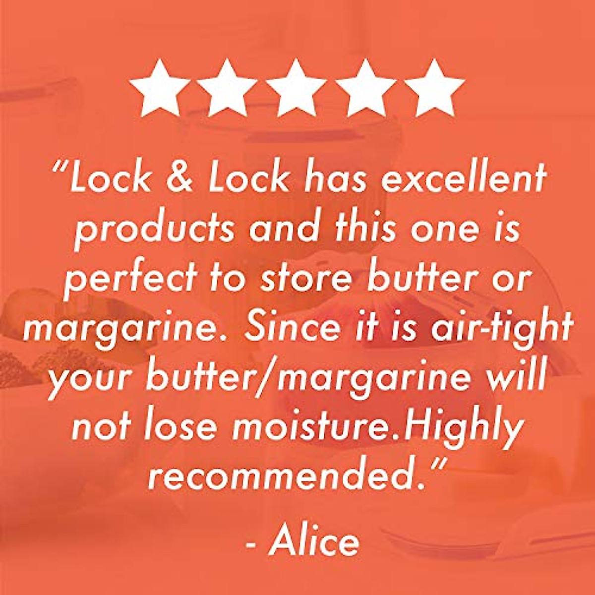 LocknLock Easy Essentials Food Storage lids/Airtight containers, BPA Free, Butter-25 oz, Clear