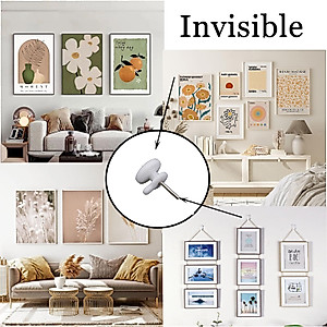 Crapyt 50 PCS Concrete Wall Hooks Invisible Hardware Hanging Hooks for Hanging Photos and Albums 0.39"×0.67" Invisible Nail Hangers Tapestry Hangers