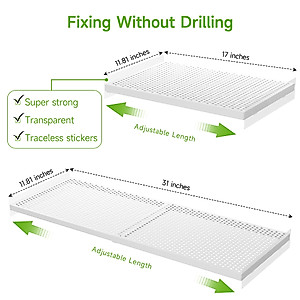 SOFRON Closet Shelf Expandable-Length Metal Storage Rack DIY Divider Separator for Cabinet Wardrobe Cupboard Kitchen Bathroom, Large 1 Pack