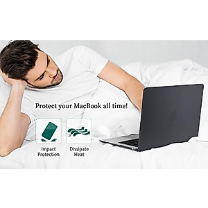 DONGKE Compatible with M3 MacBook Air 15 Inch 2024 2023 Case Model A3114 A2941 M2 with Liquid Retina Display & Touch ID, Protective Plastic Hard Shell Cover with Keyboard cover - Matte Black