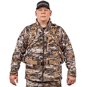 Huntworth Hickory Light Hunting Backpack With Weight Suspension System, Compatible Hydration Backpack, Water Ressitant And Plenty Storage Space, 3Lb Disruption Camo Backpack