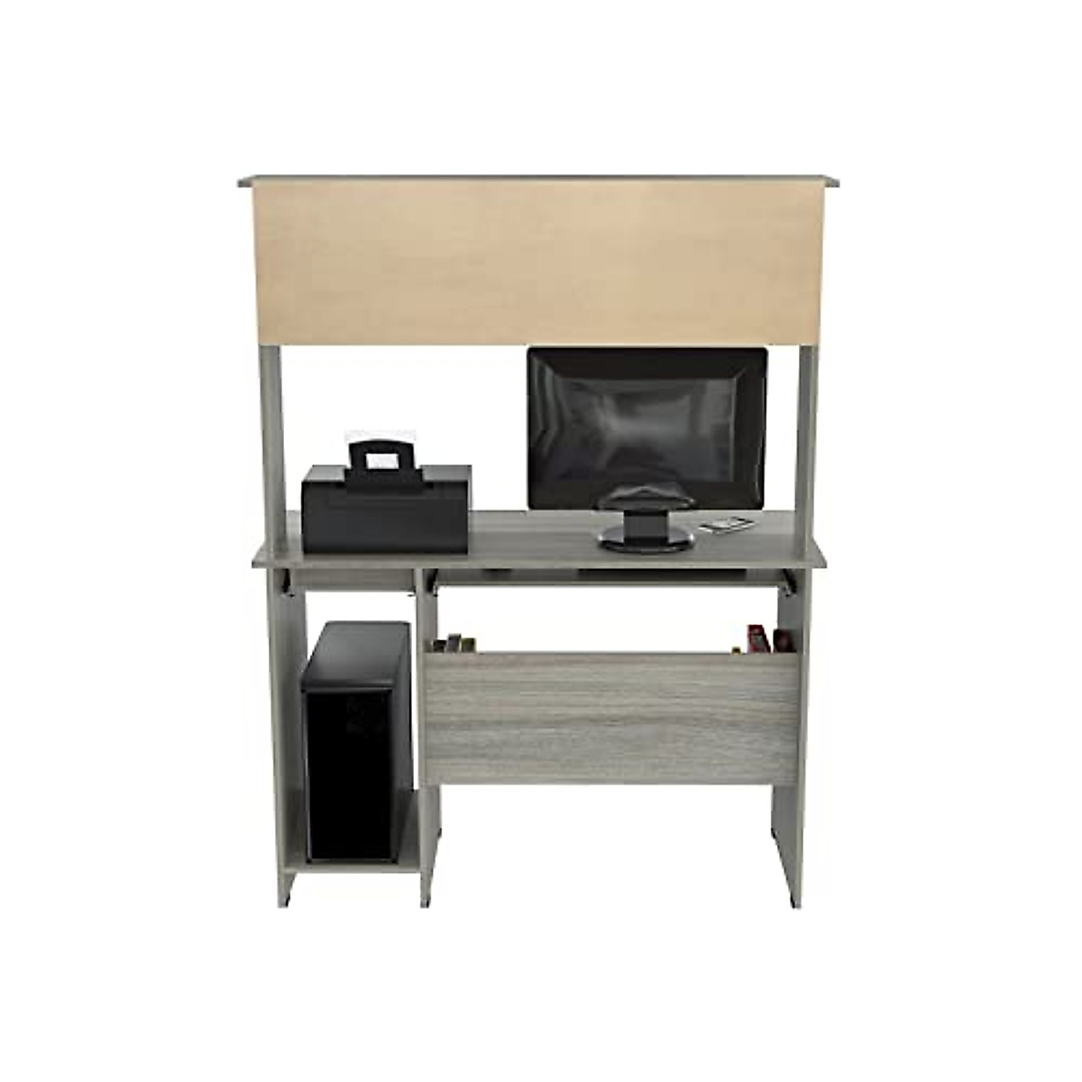 Inval Computer Desk, Smoke Oak
