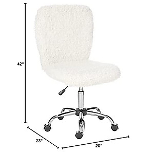 Urban Shop Faux Fur Task Chair, White Shepra