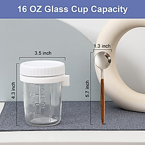 KITOENTI Overnight Oats Containers with Lids and Spoon, 4 Pack 16 Oz Mason Jars, Glass Container for Overnight Oats Leak Proof Oatmeal Container Great for Milk, Cereal, Fruit