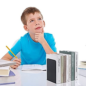 MSDADA Bookends, Book Ends for Book Shelves, Bookends for Office, Book Ends for Heavy Books, Metal Bookend Supports, Modern Minimalist Style Bookends, Black (1Pairs/2Pcs)