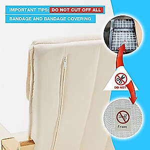 UPHYB Rocking Chair, Rocking Armchair with Fabric Padded Seat,Wooden Based, Adjustable Footrest for Living Room, Bedroom, Balcony, Nursery Room (Beige)