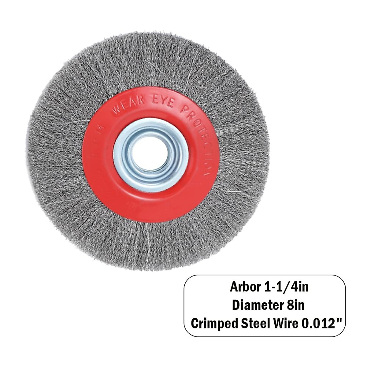 OSFTBVT 8in Bench Wire Wheel Brush for Bench Grinder Coarse Crimped Steel Wire 0.012" with 1/2" 5/8" 3/4" 7/8" 1"(5sets) Spacer Arbors - 2pack
