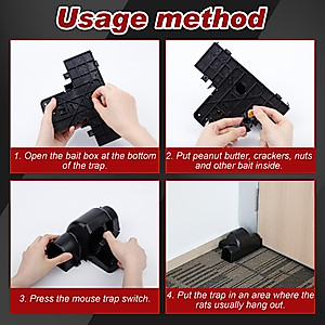 Reusable Rat & Chipmunk Traps, Prevents Accidental Triggering Mouse Trap, Tunnel Dual-Entry Squirrel Trap for Big Rats, Large Fast Kill Pest Control Device, Heavy Duty, Snap Traps for Humane Kill