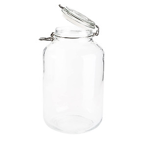 Tebery 2 Pack Clear Mason Glass Jar 135¼ Ounce (4 Liter) Airtight Canning jars with Lids for Fermenting, Preserving, Bulk Dry Food Storage