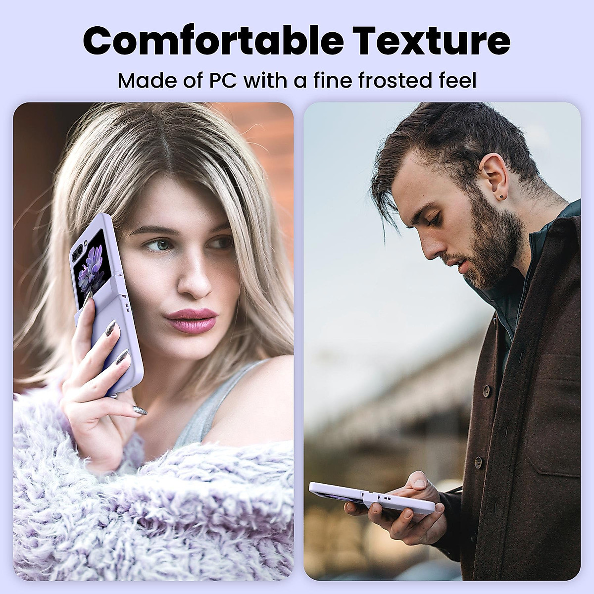 ZCDAYE Case for Samsung Galaxy Z Flip 5, Slim Silky Touch Phone Case Hard PC Shockproof Anti-Yellowing Protective Cover Case for Samsung Z Flip 5 5G 2023, Purple