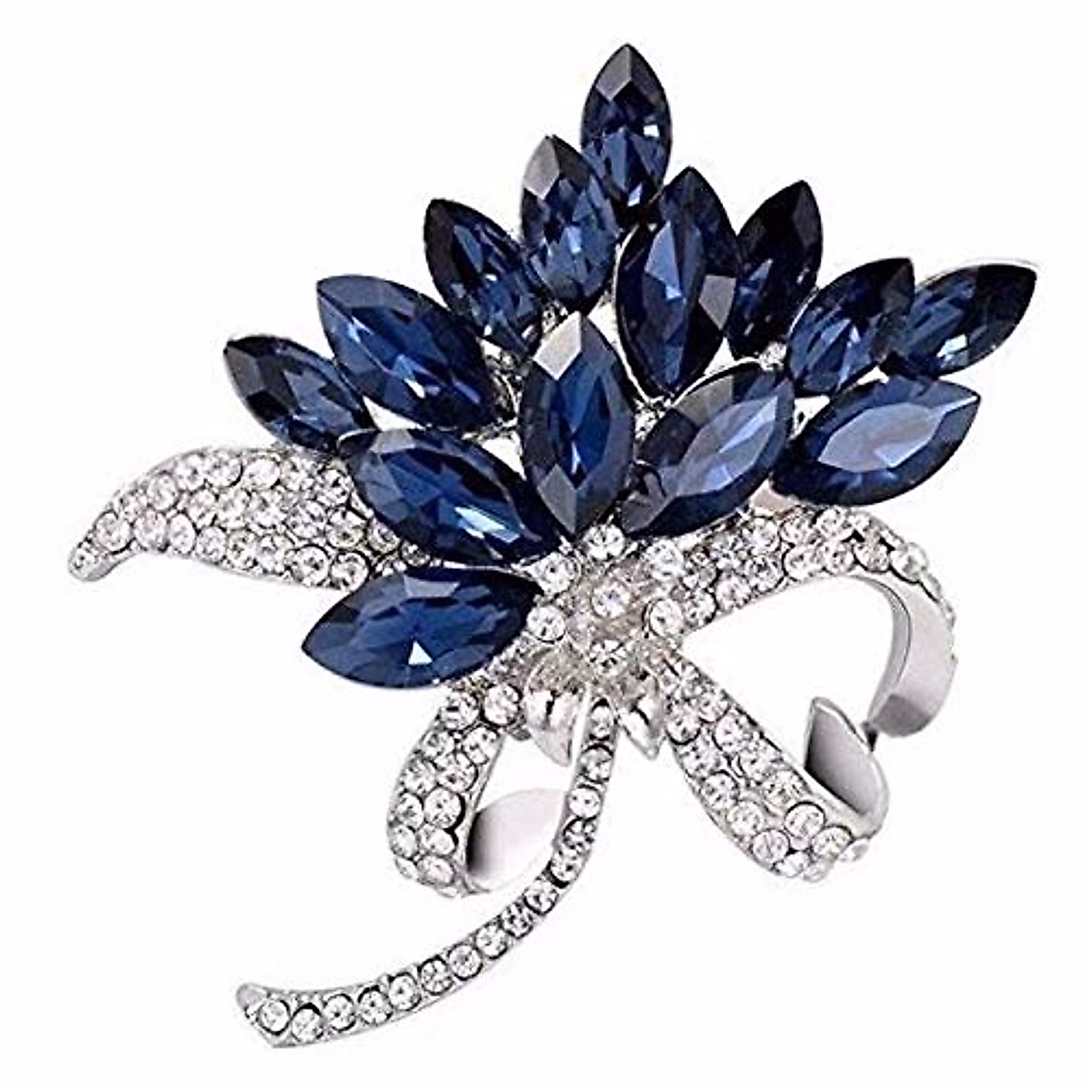 Comelyjewel Women's Flower Brooch Pin Crystal Rhinestones Breastpin for Wedding/Banquet/Bouquet