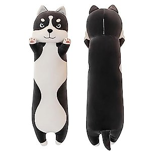 YOUBLEK 44" | 5 Pounds Weighted Stuffed Animals,Long Plush Body Pillow,Cute Husky Stuffed Animals Soft Plushies,Throw Pillow Doll Toy Gift for Girlfriend (Husky, 44 Inches 5 lbs)