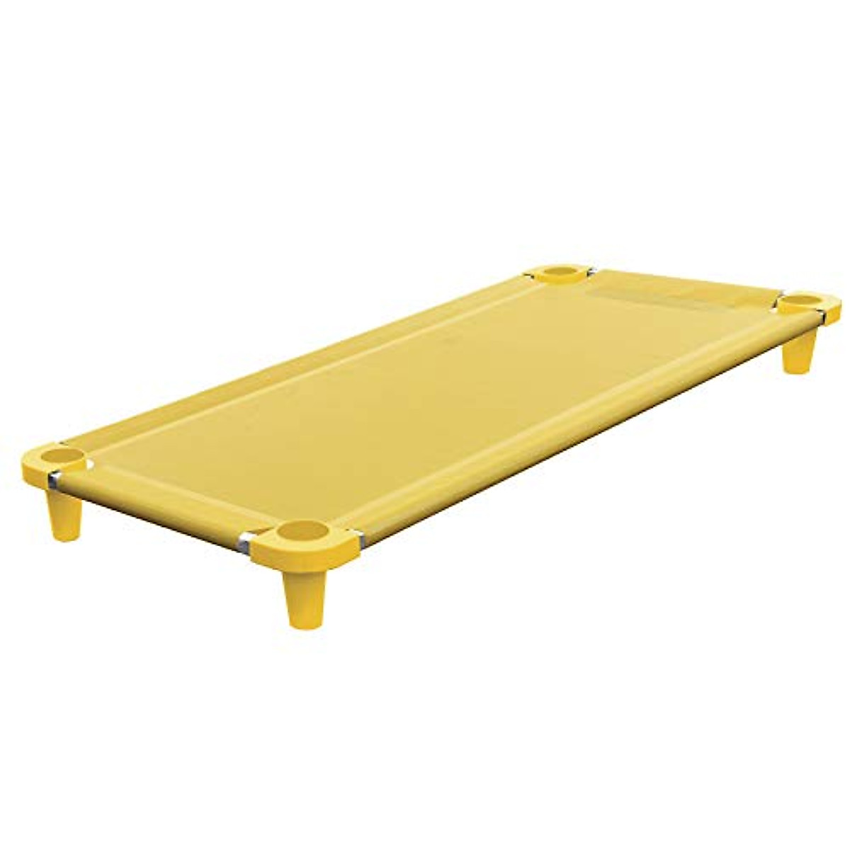 Acrimet Premium Stackable Nap Cot (Stainless Steel Tubes) (Yellow Cot - Yellow Feet) (1 Unit)