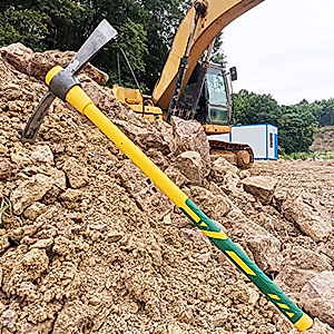 glorousamc Cutter Mattock, 36" Heavy Duty Pick Axe with Forged Heat Treated Steel Blades Hoe for Weeding, Prying and Chopping, Digging Tool with Fiberglass Handle (36.3inch, Yellow)