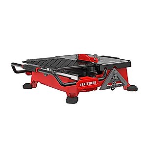 CRAFTSMAN V20 Tile Cutter, Wet Tile Saw, Compact Sliding Cart, 7 inch, Cordless, Battery and Charger (CMCS4000M1)