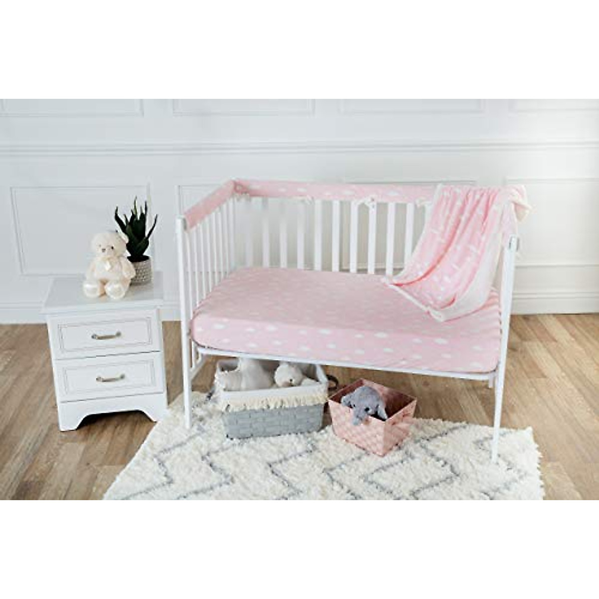 American Baby Company Heavenly Soft Chenille Sherpa Receiving Blanket, 3D Pink Cloud, 30" x 35", for Girls(Pack of 1)