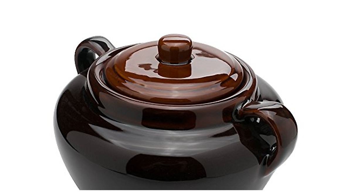 Fox Run Stoneware Bean Pot 9.75in Brown for Cooking & Serving