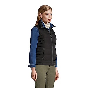 Lands' End Womens Puffer Down Vest Black Regular X-Large