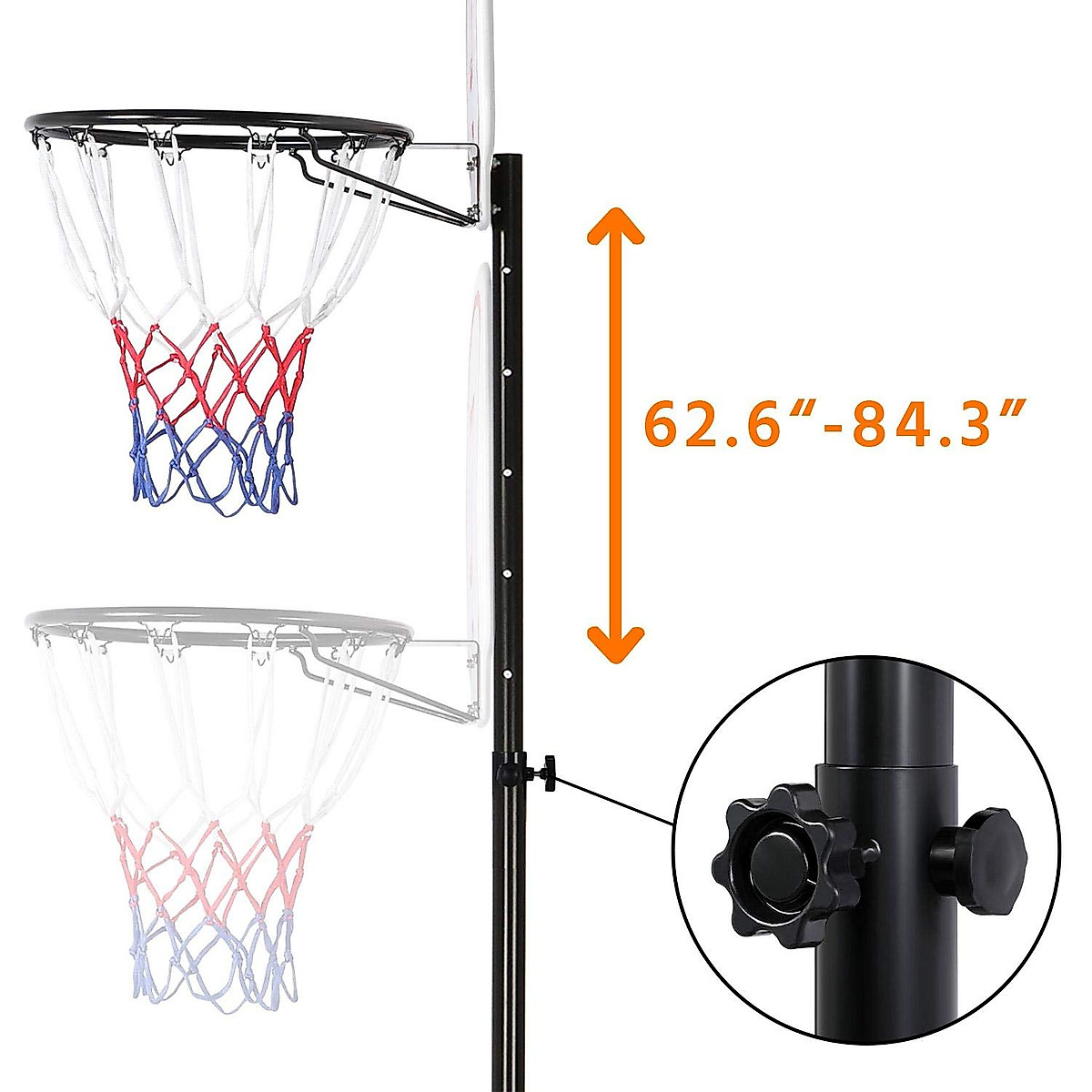Topeakmart Portable Basketball Hoop-Height Adjustable 5.2-7 ft Basketball Stand Backboard System for Outdoor & Indoor Play with Wheels and 29 Inch Backboard