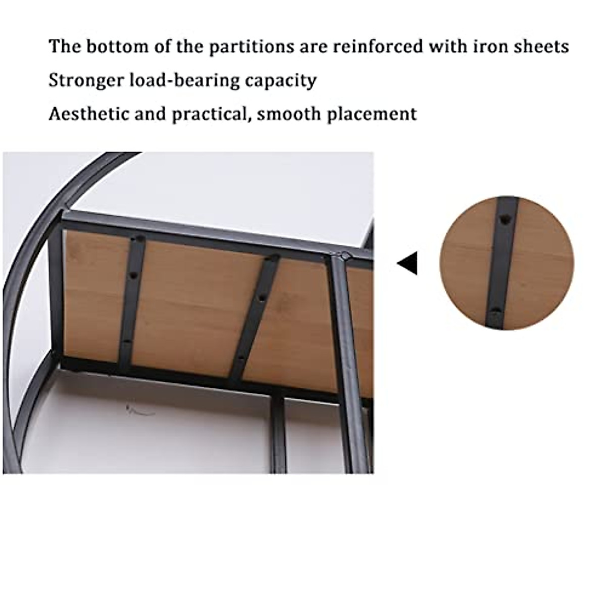 Brown Wooden Round Small, 4 Tier Hanging Floating Display Shelves for Bedroom Living Room Office