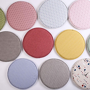 JINGXIN Pack of 2 Round Stool Pad Kids Soft Sponge Seat Cushion Bar High Stool Chair Pad - Diameter 13 inch,Red Dot