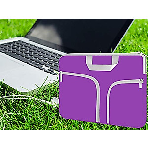 HESTECH Laptop case 14 inch,Chromebook Sleeve Cover,Neoprene Protective Carrying Bag for 14-15.6" HP Asus Acer Samsung Sony Lenovo Dell XPS Surface Book 15/16 inch MacBook Pro Computer,Purple