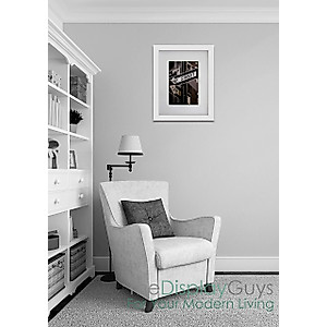 The Display Guys 16x20 White Picture Frame - Solid Pine Wood, Tempered Glass, matted for 11x14 Photo + Collage Mat Board for 4-5x7 Photo