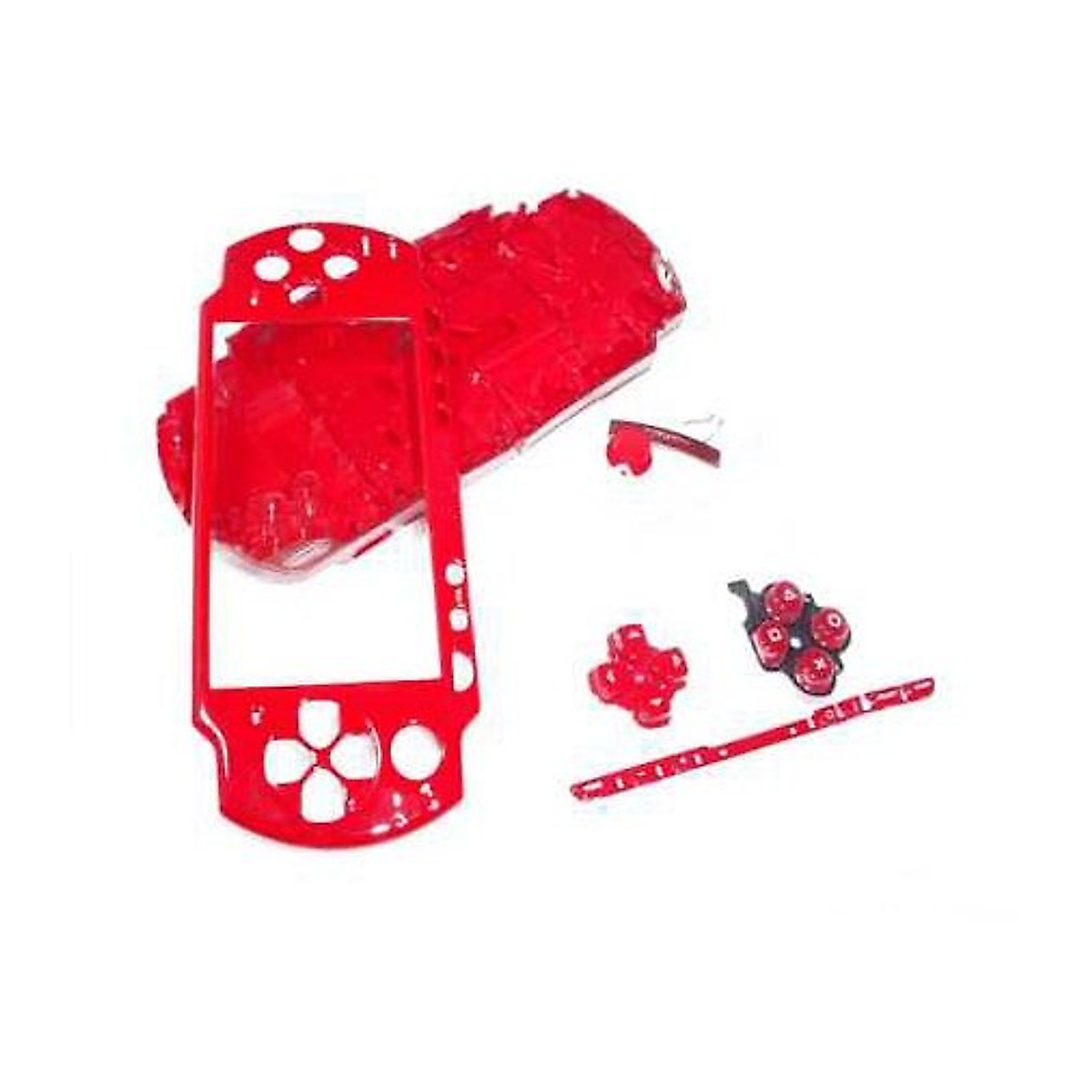 OSTENT Full Housing Shell Faceplate Case Parts Replacement for Sony PSP 2000 Console Color Red