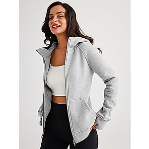 Trendy Queen Womens Fleece Jackets Full Zip Sweatshirts Oversized Hoodies Long Sleeve Sweaters With Pockets Winter Fall Outfits Y2k Fashion Teen Girls Clothes