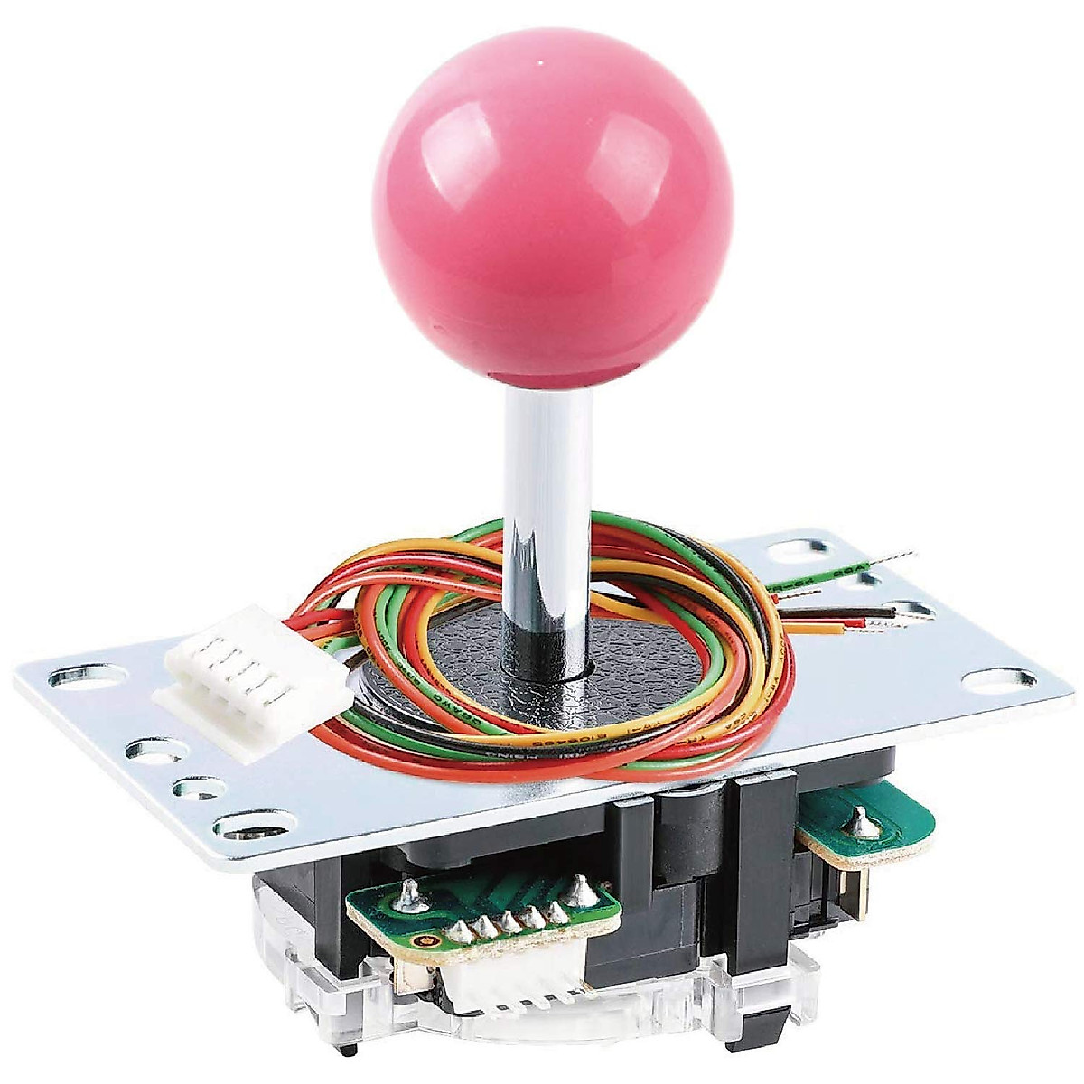 SANWA JLF-TP-8YT Joystick + Sanwa 8 pcs OBSF-30 Push Button Bundle Kit Pink - for Arcade Game 4 & 8 Way Adjustable, Compatible with Catz Mad SF4 Tournament Joystick (Pink Ball Top) S@NWA