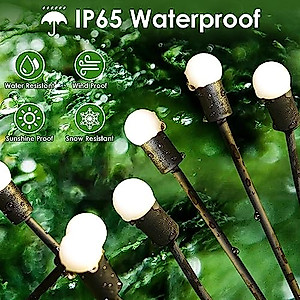 BOSSERN 2023 Solar Garden Lights, 6 Pack Solar Firefly Lights, Solar Christmas Lights Outdoor Waterproof, Solar Twinkle Swaying Fairy Light for Pathway Yard Garden Christmas Decoration (Warm White)