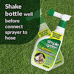 Simple Green Outdoor Odor Eliminator for Pets, Dogs, Ideal for Artificial Grass & Patio (32 oz Hose End Sprayer & 1 Gallon Refill)