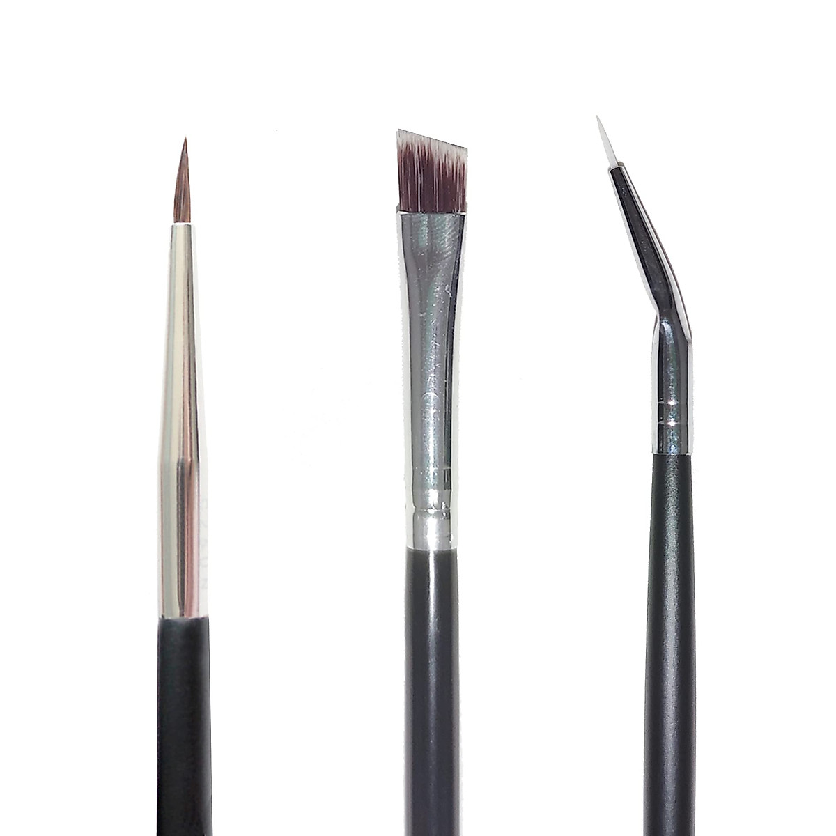 DogieLyn Eye Makeup Gel Eyeliner Brushes - Ultra Fine Bent Eyeliner Brush Angled Eye Define Pointed Round Brush Kit