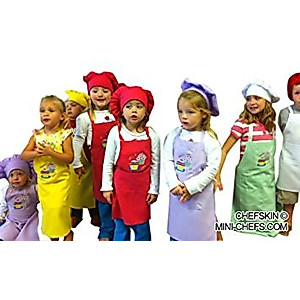 CHEFSKIN Adult Set Apron + Hat Pink, Ultra Lightweight Cool & Comfortable