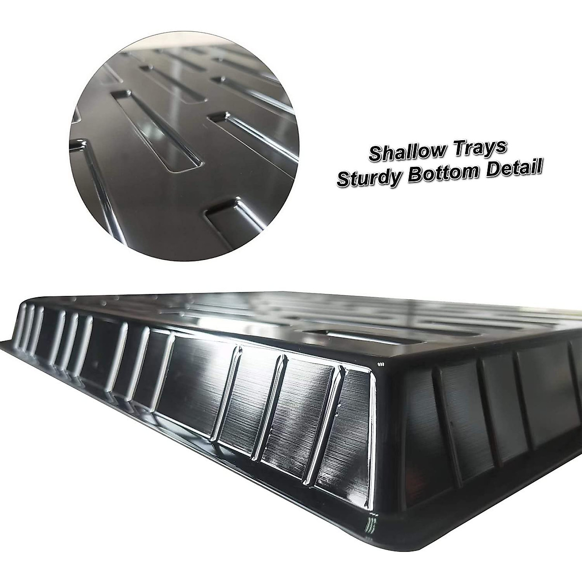 RooTrimmer Grow-Green 10-Pack Microgreen Seed Starter Grow Trays for Seedlings, Shallow Seeding Germination Flats Non Standard 1015 Tray no Holes Plant Sprouter Propogation Tray