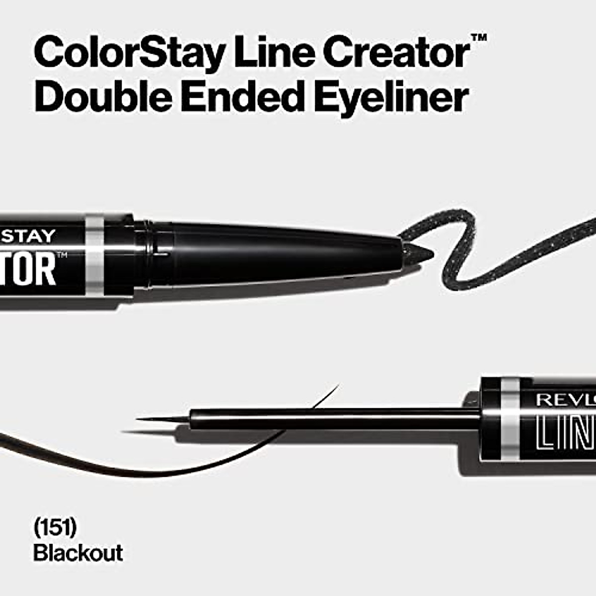 Liquid Eyeliner & Smoky Kohl Pencil by Revlon, ColorStay Line Creator Eye Makeup, Waterproof & Transferproof, Blackout, 0.004 oz