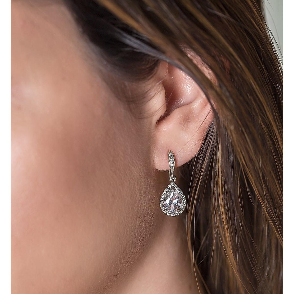 A+O Wedding Bridesmaids Gift Drop Dangle Earrings in Silver