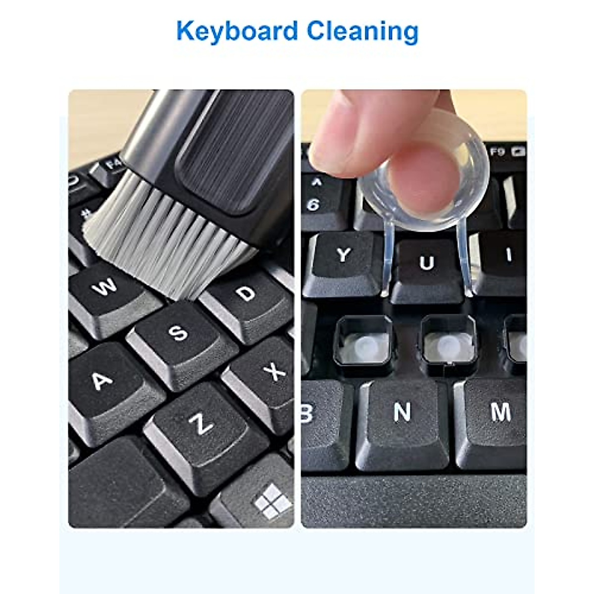 [8 in 1] Cleaner Kit for Airpod,Supfine Airpods Pro Cleaning Pen with Brush,Multi-Function Cleaner Kit for Earbuds,Earphone,iPod,Keyboard,iPhone,ipad,Laptop(Black)