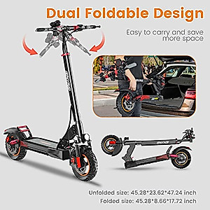 iENYRID Electric Scooter for Adults with Seat, 600w Motor(800w Peak Power), 28mph Top Speed, 31miles of Range, 10'' Off Road Tire, Dual Suspension & Dual Brake System, Commuter E Scooter