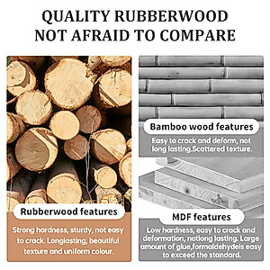 KASLANDI Solid Wood Clothes Rack, Clothing Rack with Shelf and Hook, Sturdy and Portable, Garment Rack for Hanging Clothes,Coats,Skirts,Shoes,Bags,Easy to Assemble (Natural)