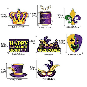 DmHirmg Mardi Gras Hanging Swirl Decorations Mardi Gras Party Decorations Foil Hanging Swirls Gold Green Purple Ceiling Decor for Carnival Masquerade New Orleans Party Birthday Supplies