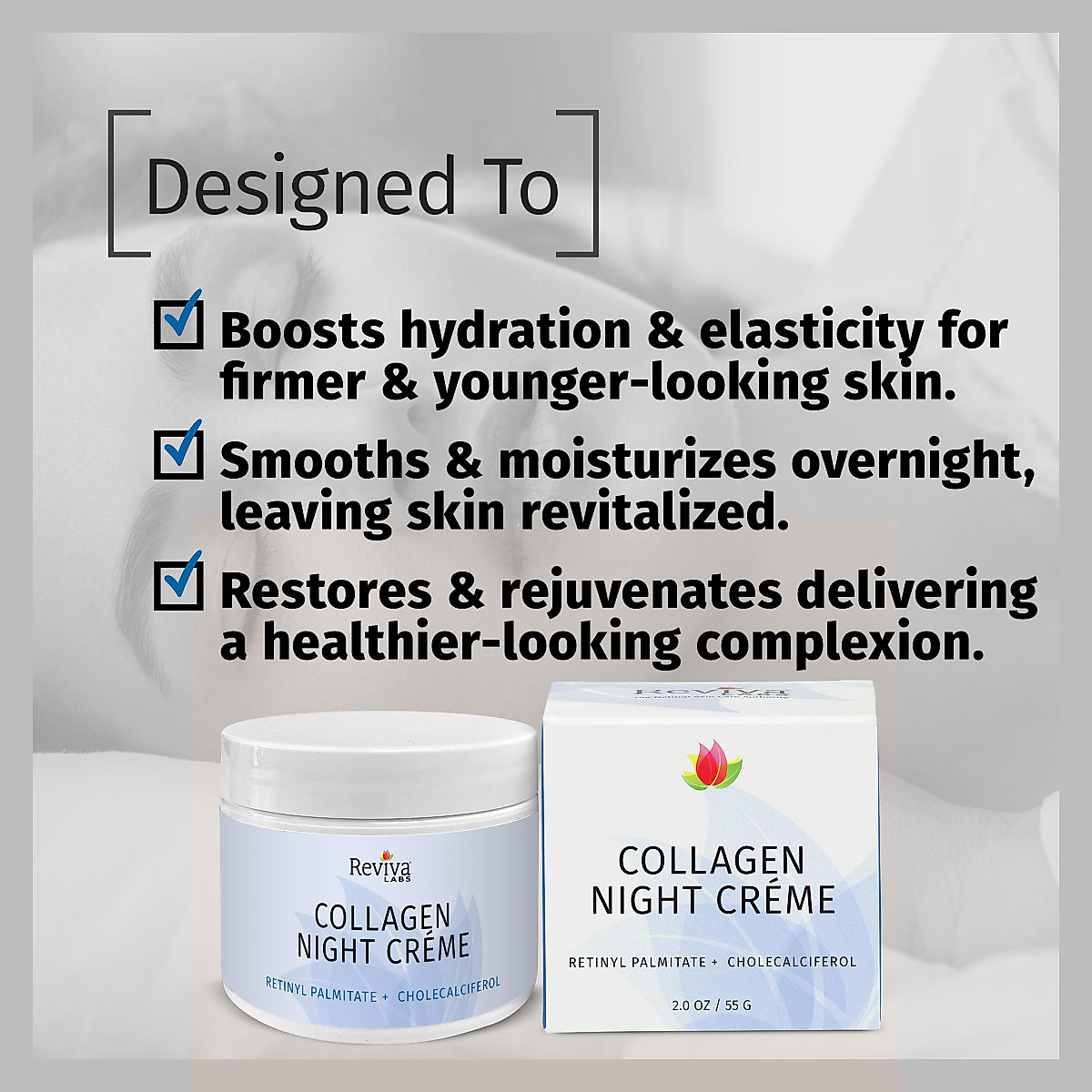 REVIVA LABS - Collagen Night Créme (2.oz)