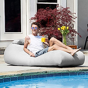 Jaxx Arlo Outdoor Bean Bag Sun Lounger | Pool Patio Chaise Recliner |, Granite