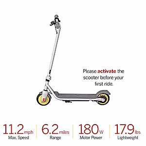 Segway Ninebot eKickScooter ZING C8, Electric Kick Scooter for Kids, Teens, Boys and Girls, Lightweight and Foldable, Light Grey & Yellow