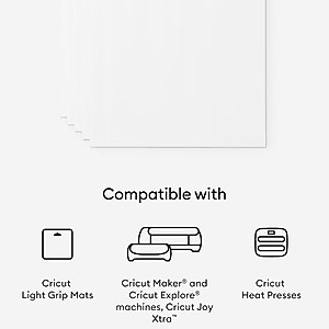 Cricut Printable Iron On Vinyl for Dark Fabrics - US Letter Size, (3ct), Printable HTV Vinyl for Inkjet Printer, Compatible with Cricut Maker, Expression and Cricut Joy Xtra Machines