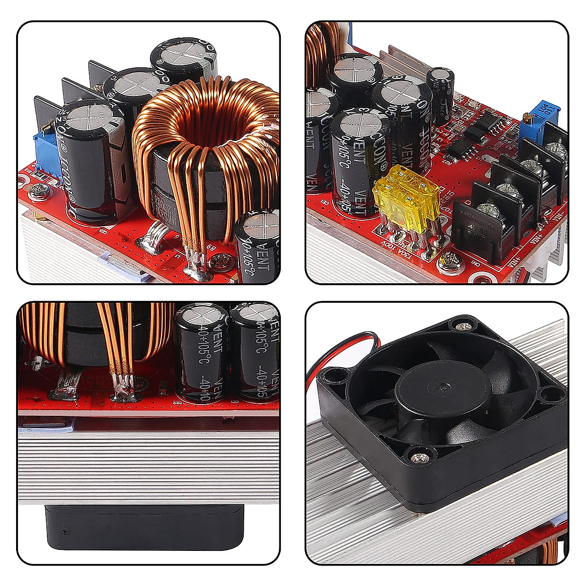 ACEIRMC 1500W 30A DC-DC Boost Converter DIY Step-up Boost Constant Stream Power Supply Module Board in 10-60V Out 12-90V Electric Unit Module (1500W 30A Boost Converter)