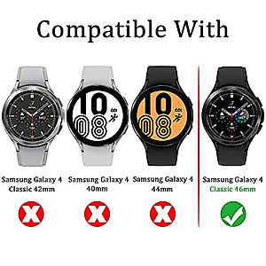 Suoman 4-Pack for Samsung Galaxy Watch 4 Classic 46mm Tempered Glass Screen Protector for Galaxy Watch 4 Classic 46mm Smartwatch [2.5D 9H Hardness] [Anti-Scratch]