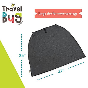 Travel Bug 5-in-1 Nursing Cover and Car Seat Cover for Babies, Charcoal Heather Grey
