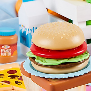 JOYIN 200 Pieces Kids Play Food Toy, Deluxe Pretend Play Set, Kids Kitchen Accessories with Realistic Colors, Toddler Birthday Gift, Party Toys