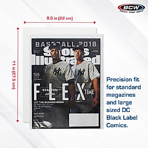 BCW Magazine Backing Boards (8.5 x 11 Inches) - 2 Pack (200 Total) | 24-Point Solid Bleached Sulfate with Calcium Carbonate Coating | Protective Sheets for Collectible Magazine Protection
